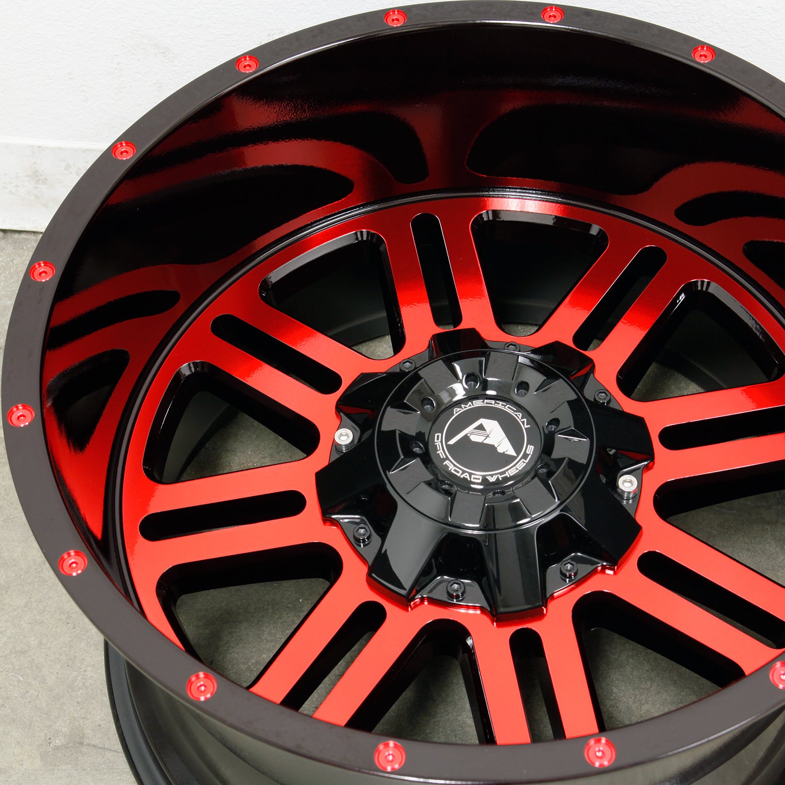 American Off-Road Wheels A106 Black Machined Red – aspire MOTORING